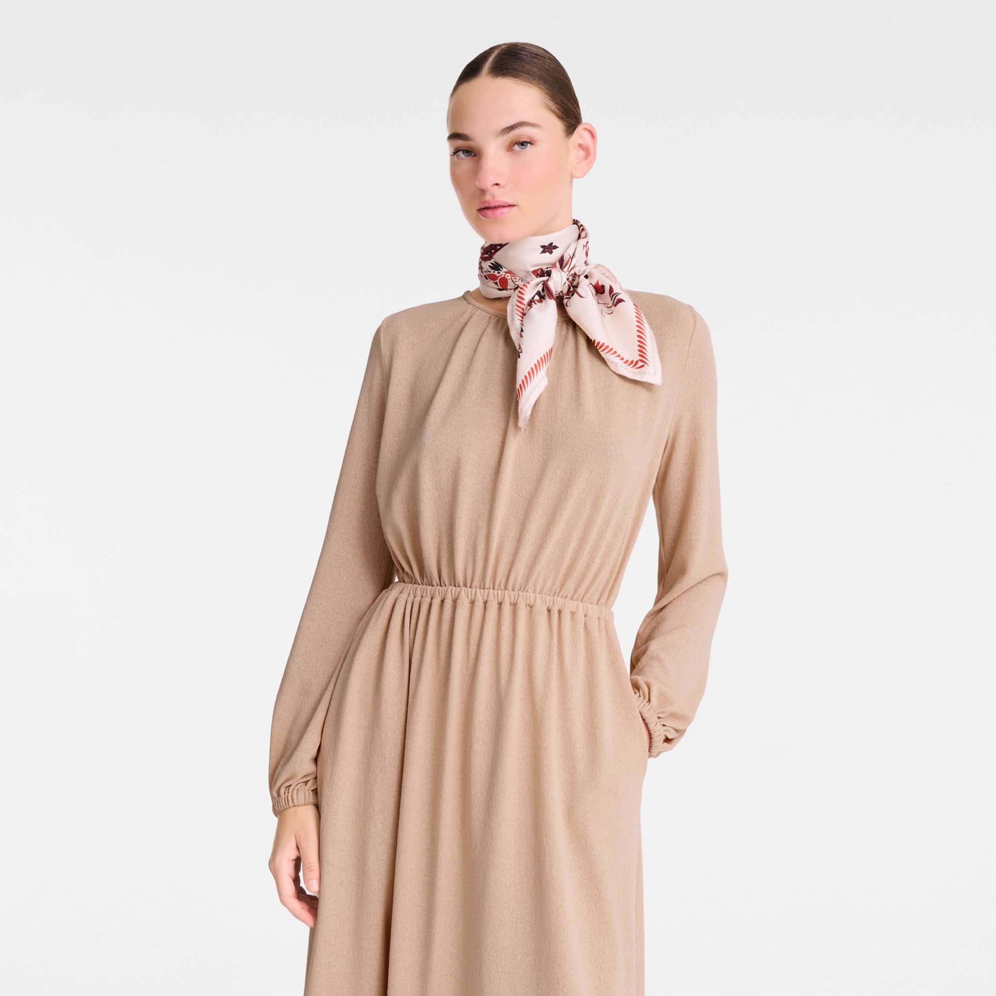 Forêt Longchamp Silk scarf 90 Ebony - Silk | Longchamp ID – LONGCHAMP